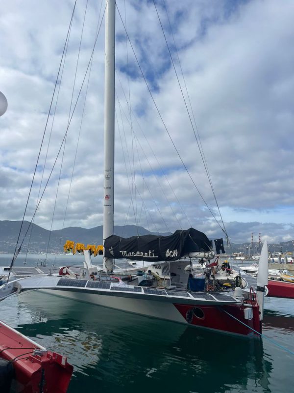 Giovanni Soldini's Maserati Multi70 boat returns to La Spezia - Tarros